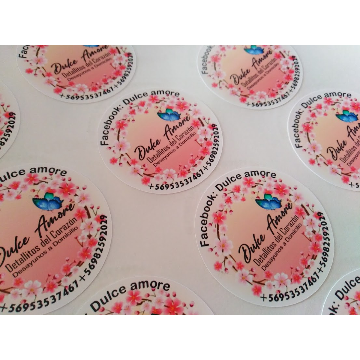 100 Stickers 3.5x3.5cms personalizados