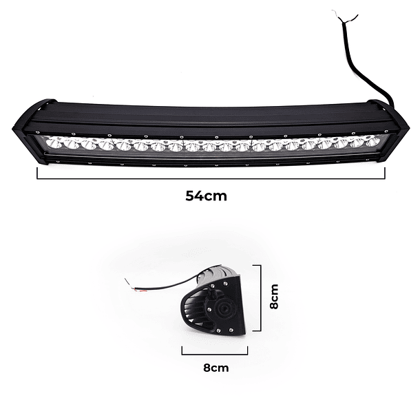 Barra Led Rectangular Curvo 120w Led Luz Blanca
