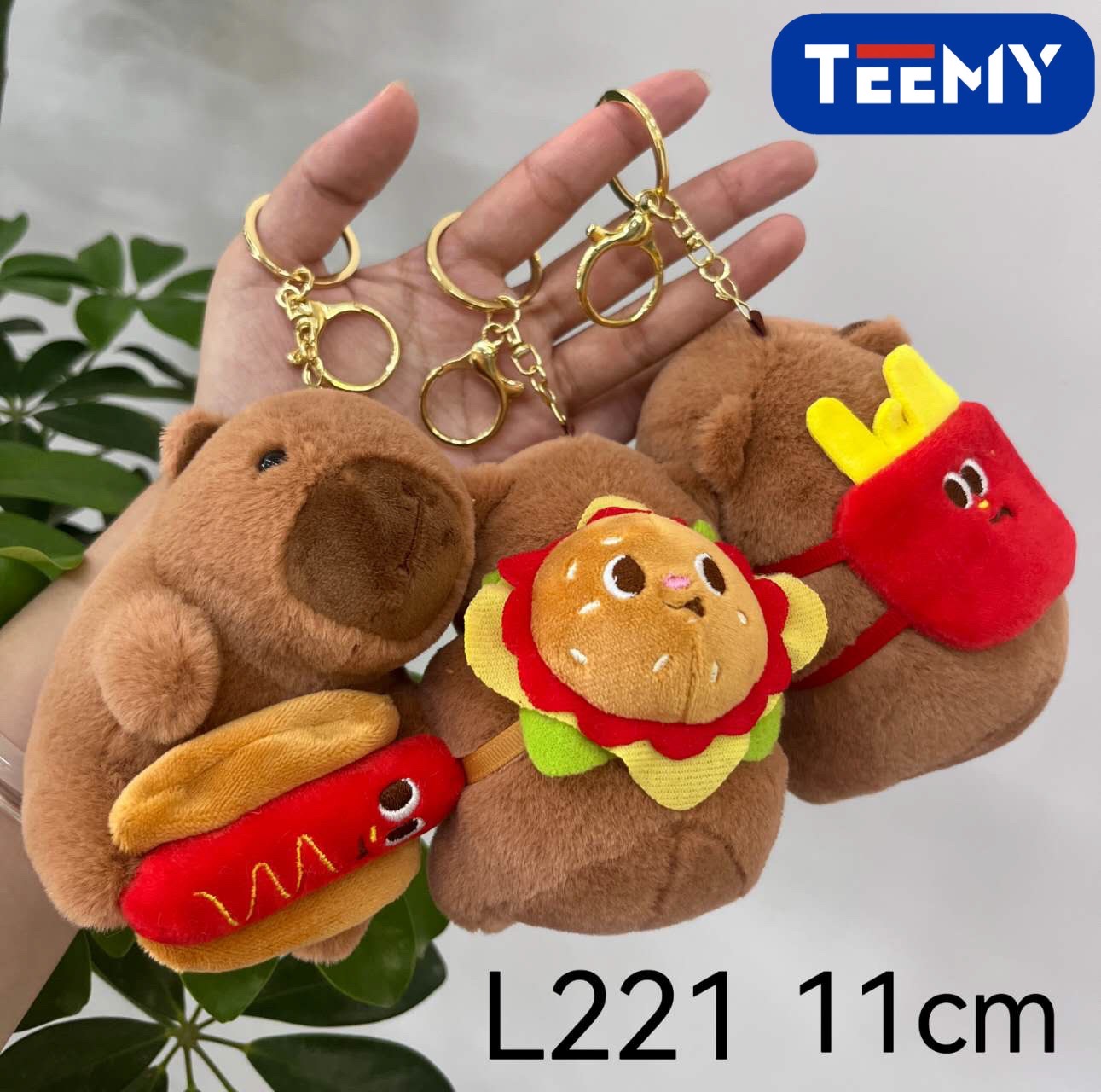 LLAVERO PELUCHE CAPYBARA 11 CM PAQUETE 12 PIEZAS