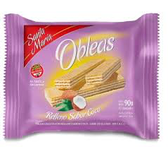 Galleta Oblea Coco Santa María Rellena Sin Gluten Sin Lacto
