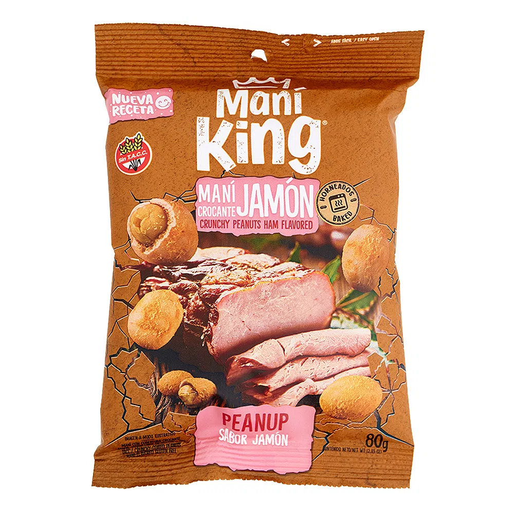 Mani King Sabor Jamón Crocante Sin Gluten 80 Gramos