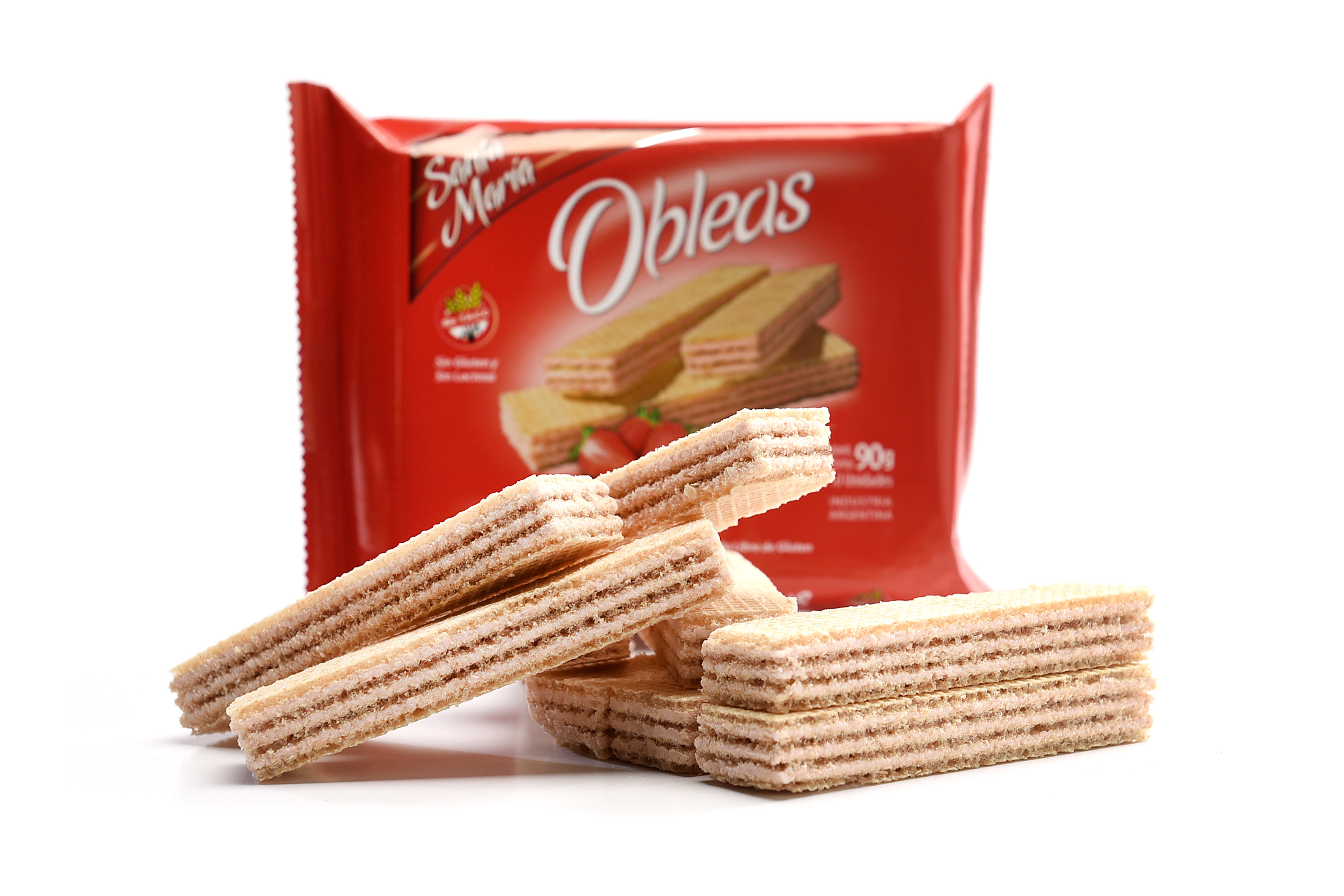 Galletas Obleas Frutilla Santa Maria Sin Gluten Sin Lactosa