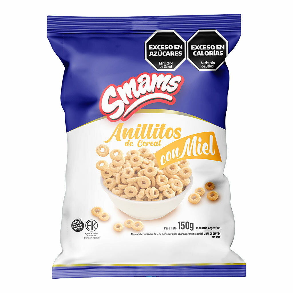 Cereal Anillitos con Miel Sin Gluten 150 Gramos Smams