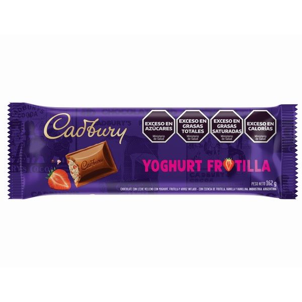 Chocolate Cadbury Frutilla Relleno Yoghurt 162 Gramos