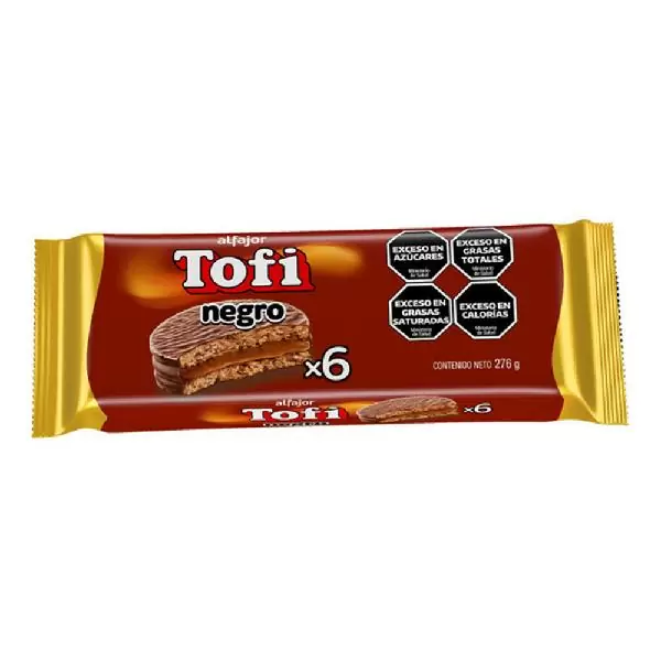 Pack 6 Unidades Alfajor Tofi Negro Simple