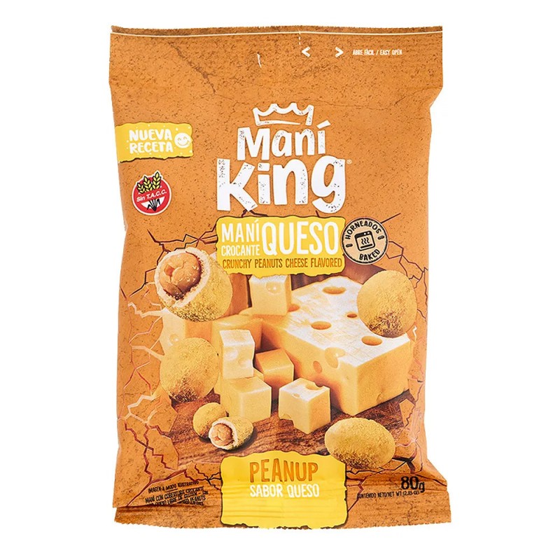 Maní Crocante Sabor Queso King Sin Gluten 80 Gramos