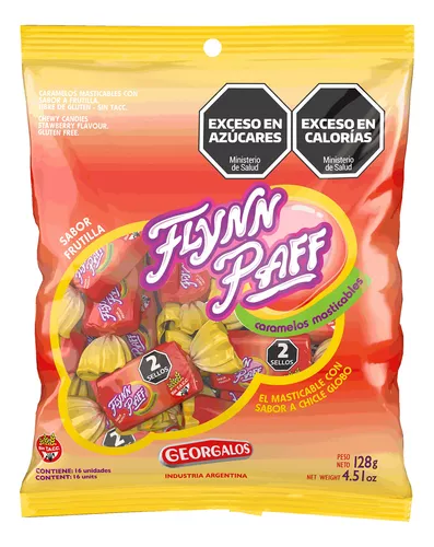 Bolsa Caramelos Flynn Paff Frutilla Sin Gluten 128 Gramos