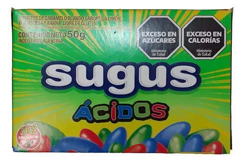 Caramelos Sugus Confitados Ácidos Sin Gluten 50 Gramos