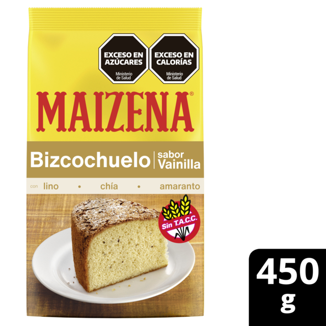 Bizcochuelo Maizena Vainilla Sin Gluten 450 Gramos
