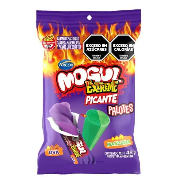 Caja Palotes Mogul Extreme Surtido Picante Manzana Uva Sin G