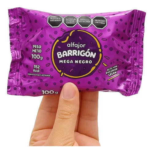 Nuevo Alfajor Viral Barrigon Negro Chocolate 100 Gramos