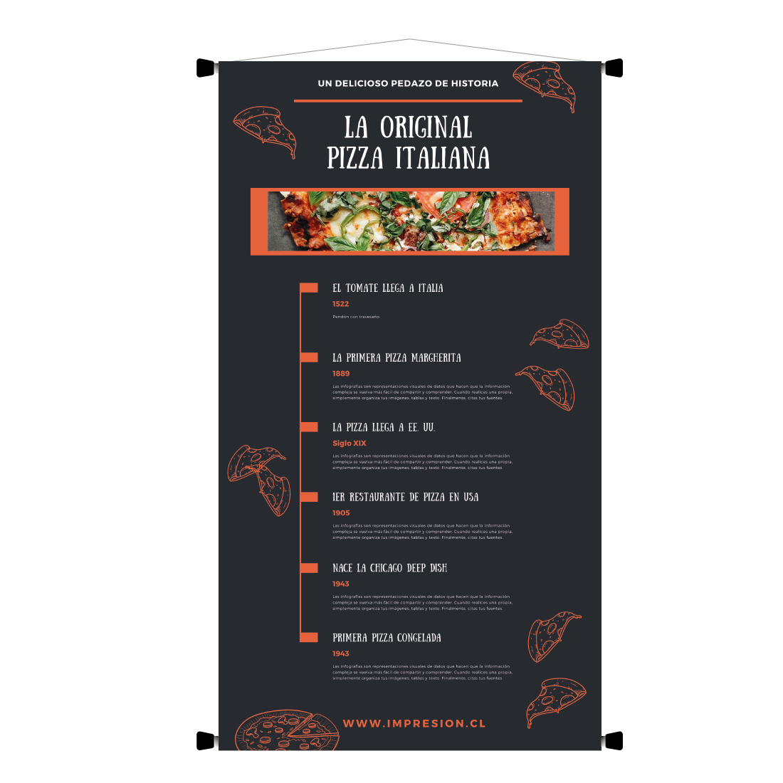 Pendón con travesaños