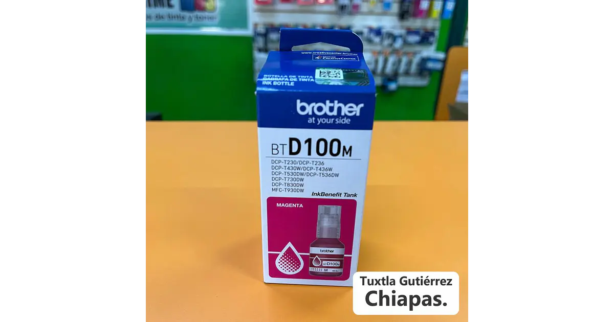 Botella de tinta Brother BTD100M magenta, rendimiento aproxi
