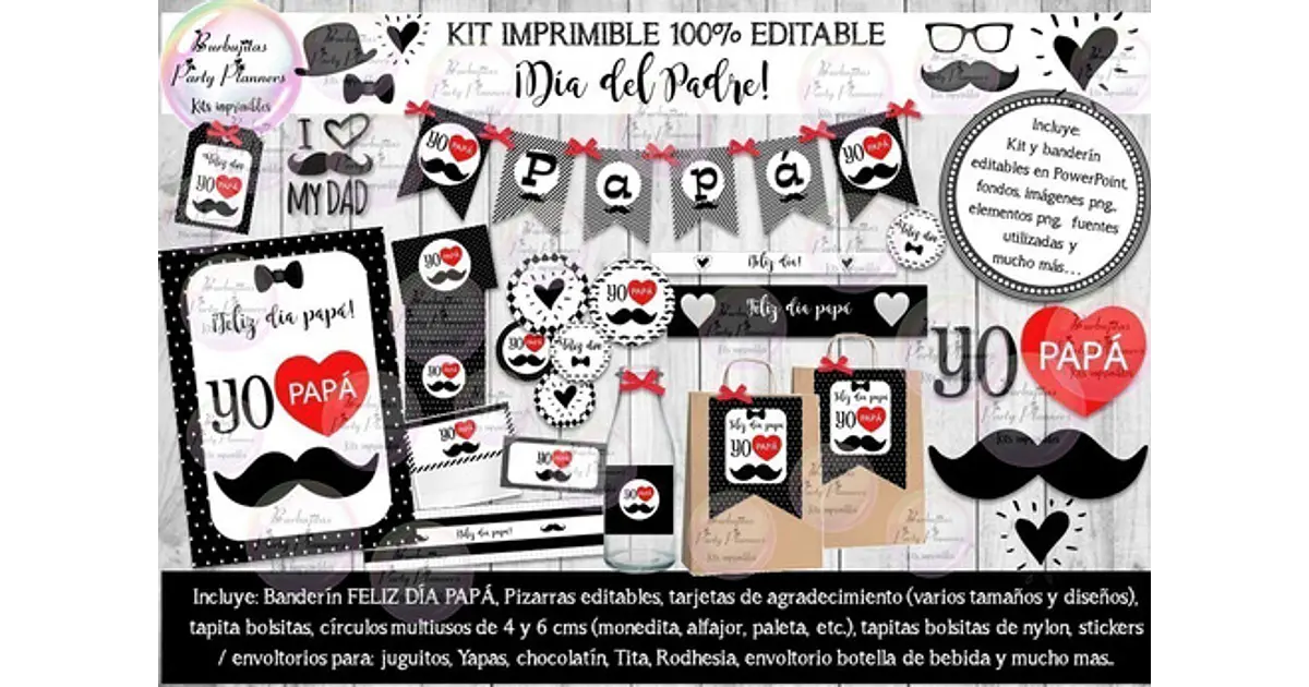 Kit Imprimible Candy Bar Día Del Padre 100% Editable