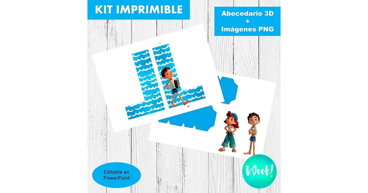 Kit Imprimible Letras 3d Editables De Luca