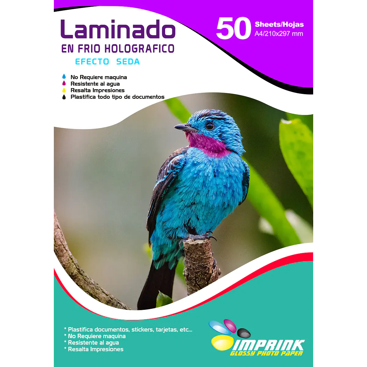 Laminado en Frio Transparente Efecto seda A4/50 Hojas
