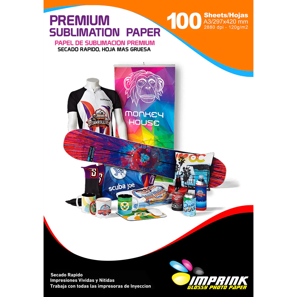 Papel Para Sublimacion Premium A4 Resma De 100 Hojas