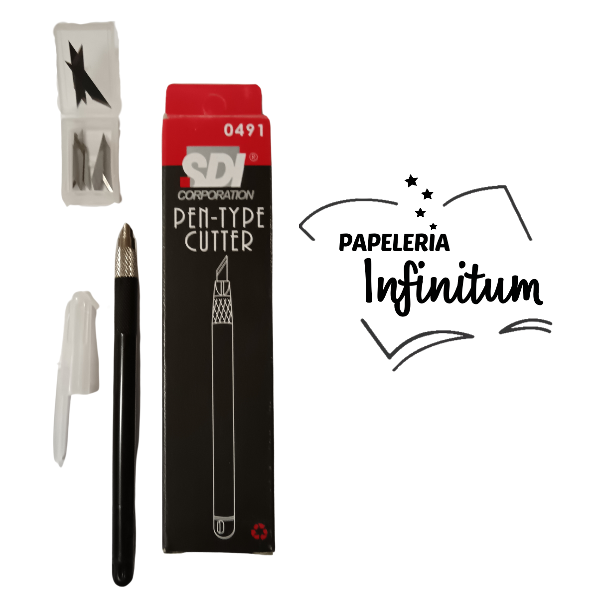 Cutter 30° Tipo Lapiz Metal Y Plastico Negro Mas Repuestos.