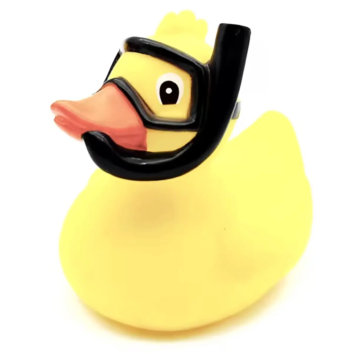 Patito de baño con lentes de buceo
