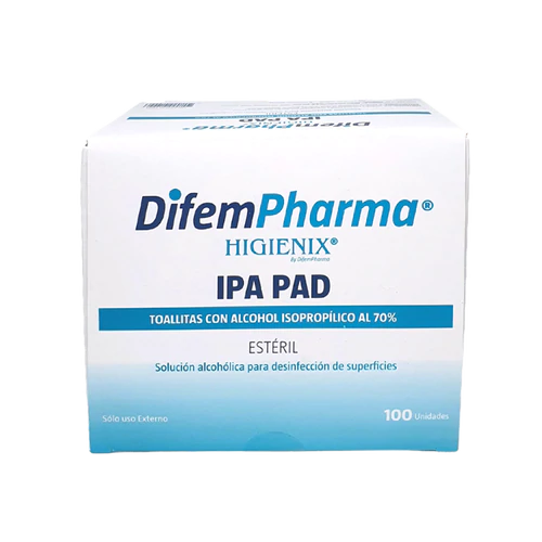 HIGIENIX IPA PAD TOALLITAS CON ALCOHOL ISOPROPÍLICO AL 70%