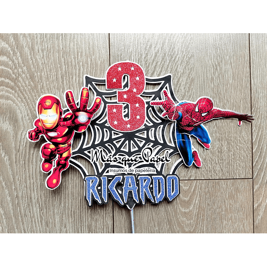 Topper Hombre Araña y Iron Man