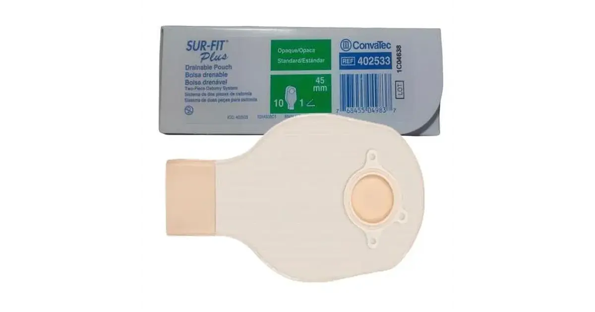 Bolsa de Colostomía Drenable Opaca con Aro de 45 mm – ConvaT