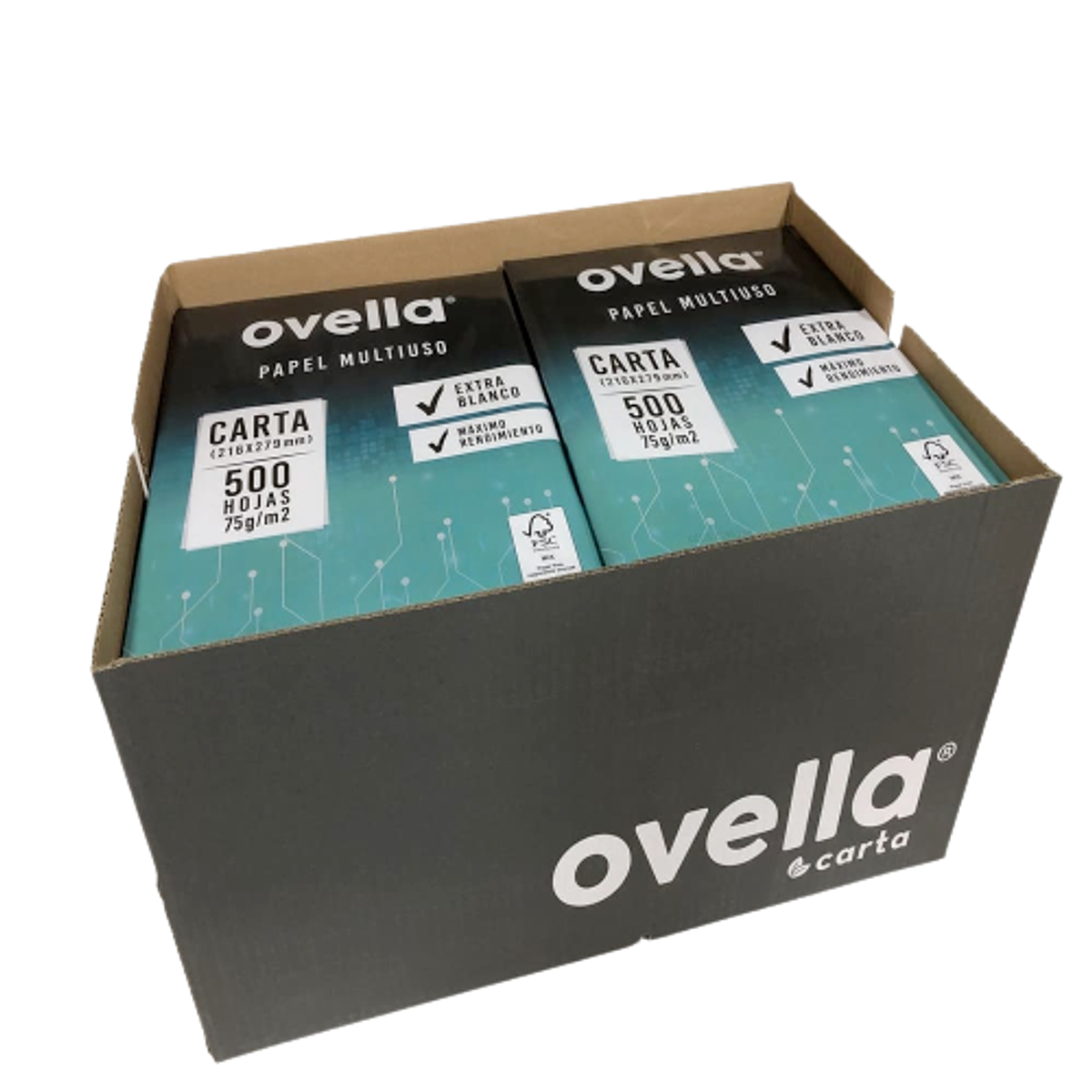 Resma de Papel de Carta Ovella de 75g/m2 con 500 Hojas