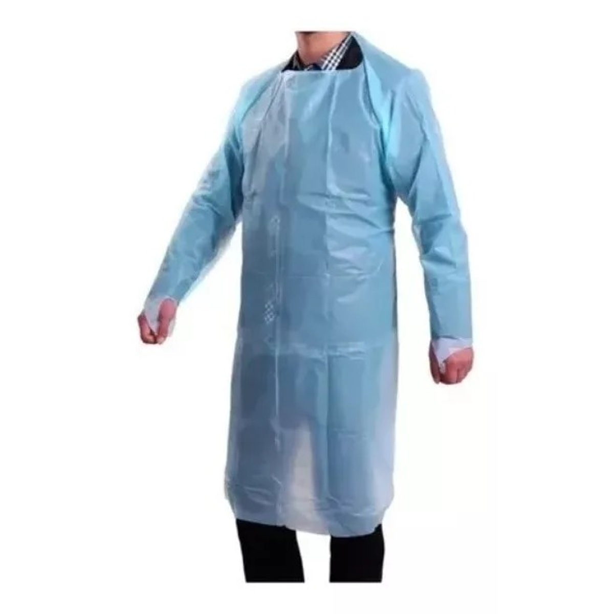 PECHERA PLÁSTICA CON MANGAS Y OJAL INDIVIDUAL x 10 UNDS