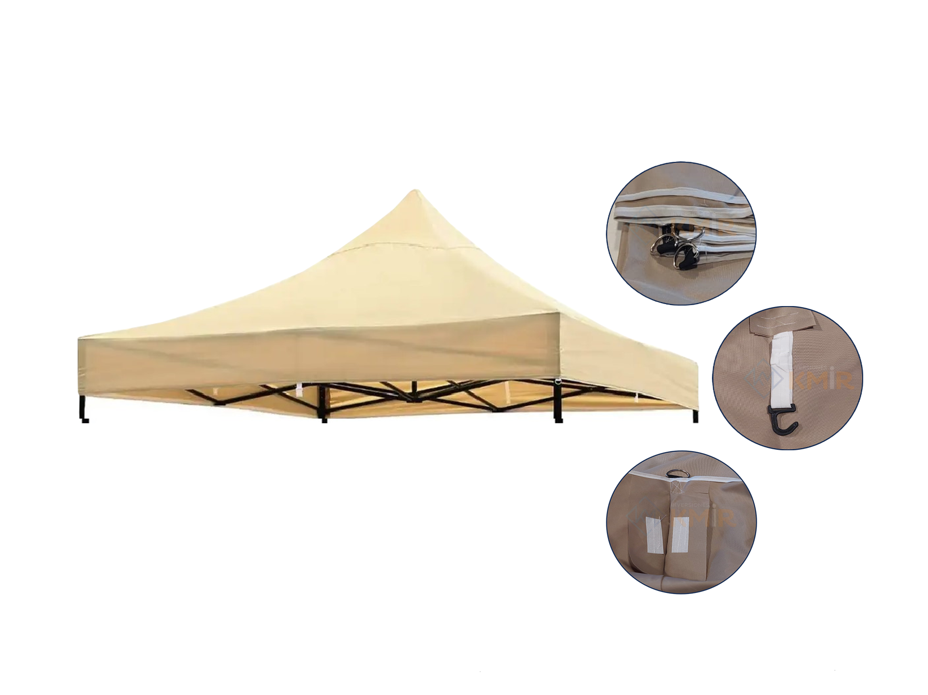 Lona de Repuesto para toldo 2x2 kaki PU