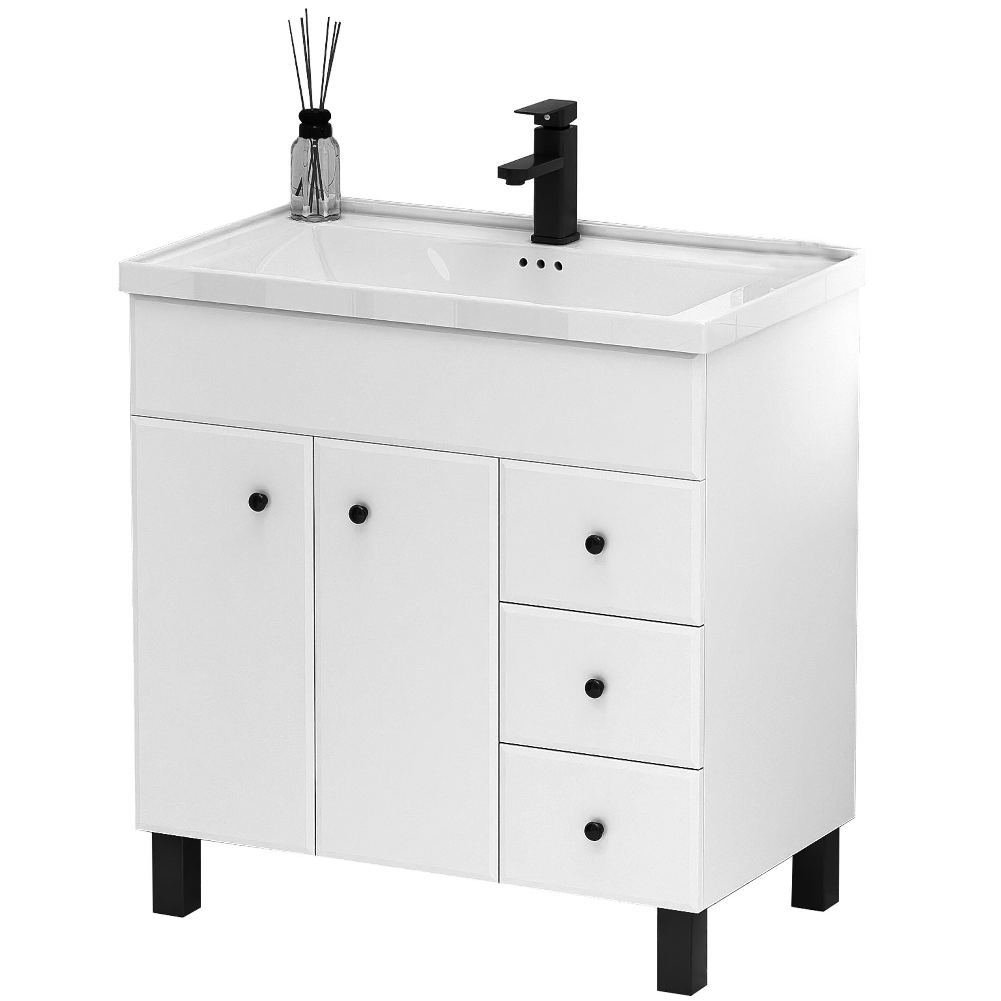 Kit Mueble Vanitorio Iris 80 cm Blanco | Iris Chile