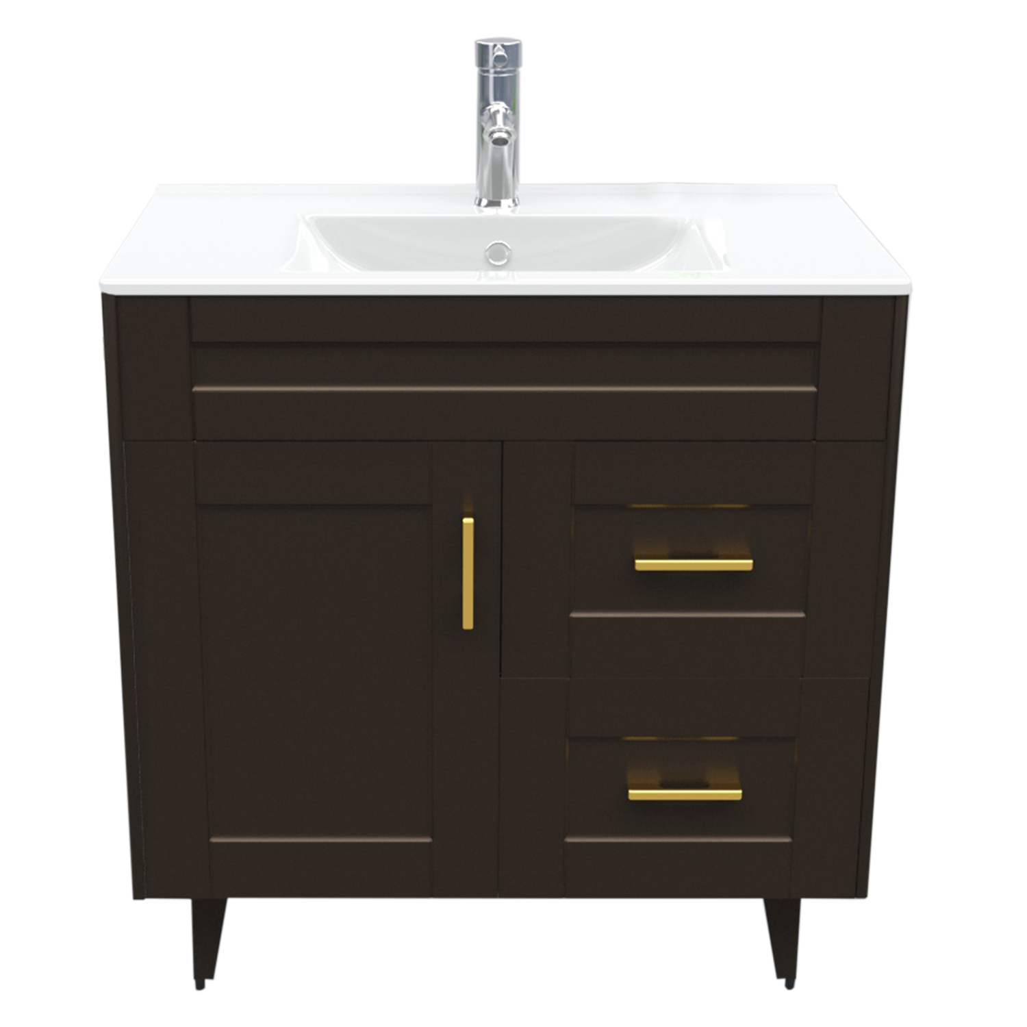 Kit Mueble Deluxe 80SK + Vanitorio Plano-80 Café Derecho ... | Iris Chile