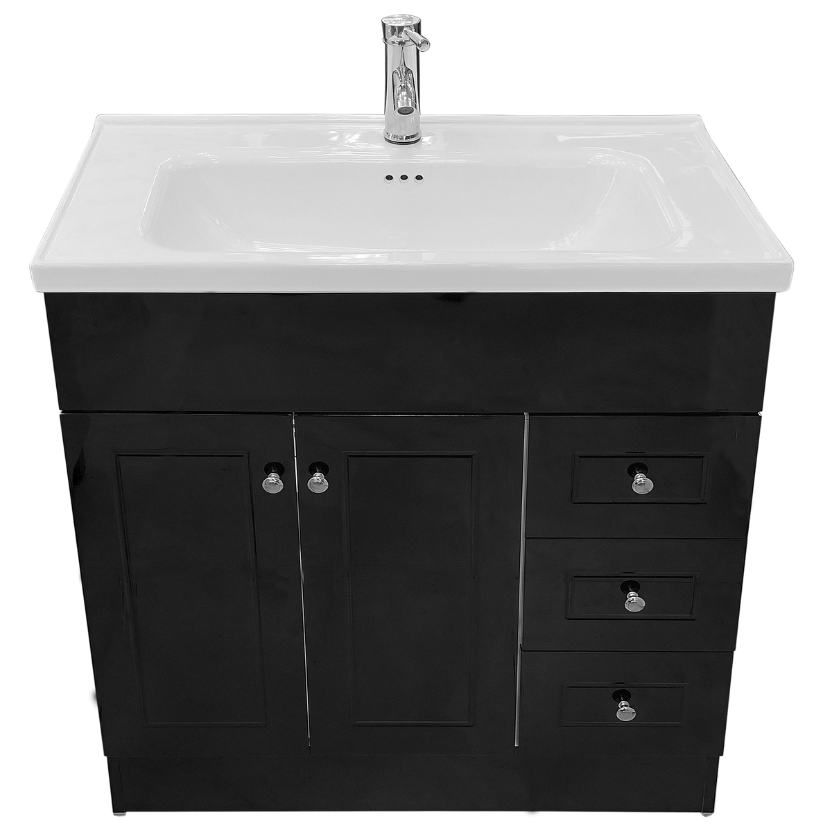 Kit Mueble Vanitorio Iris 80 cm Negro | Iris Chile