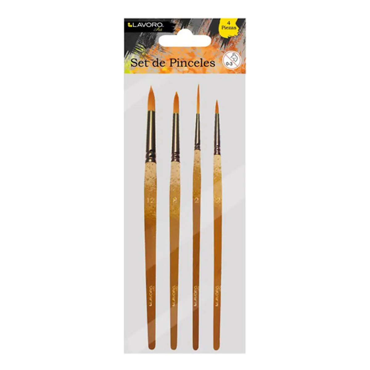 Set Pinceles Artisticos 4 Pcs Redondos Lavoro Isa Toys Chile