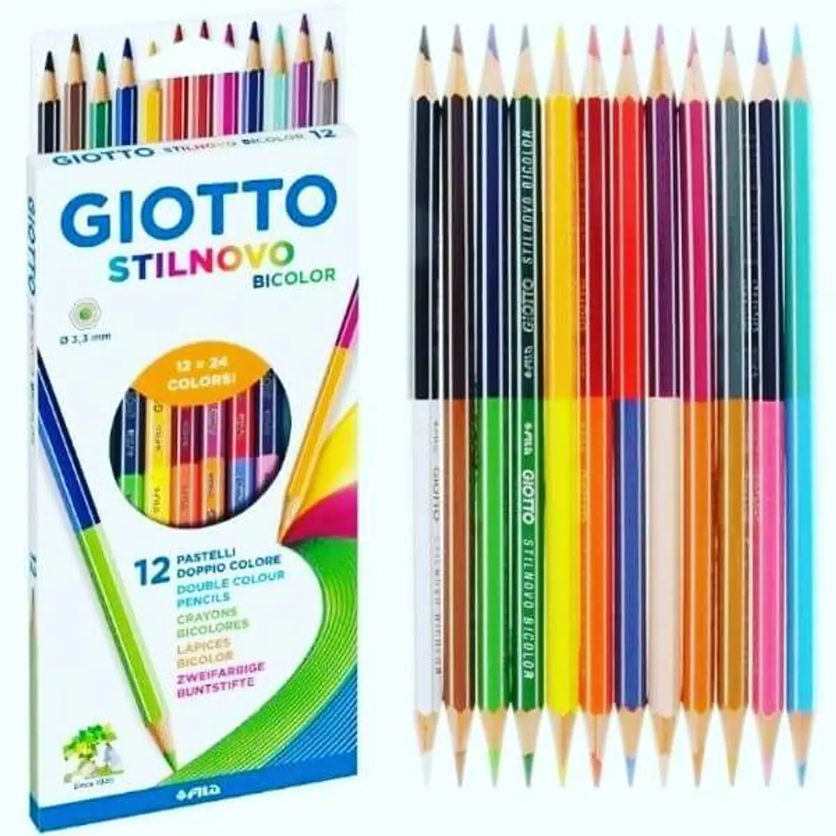 LAPIZ BICOLOR 12 UNIDADES GIOTTO 24 COLORES | ISA TOYS CHILE