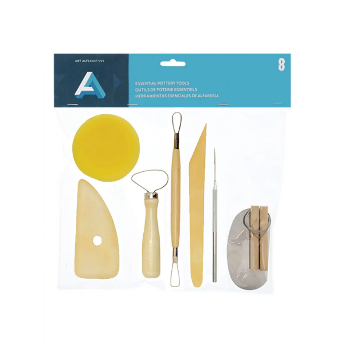 HERRAMIENTAS ESENCIALES CERÁMICA SKOLE SET 8 PIEZAS | ISA TOYS CHILE