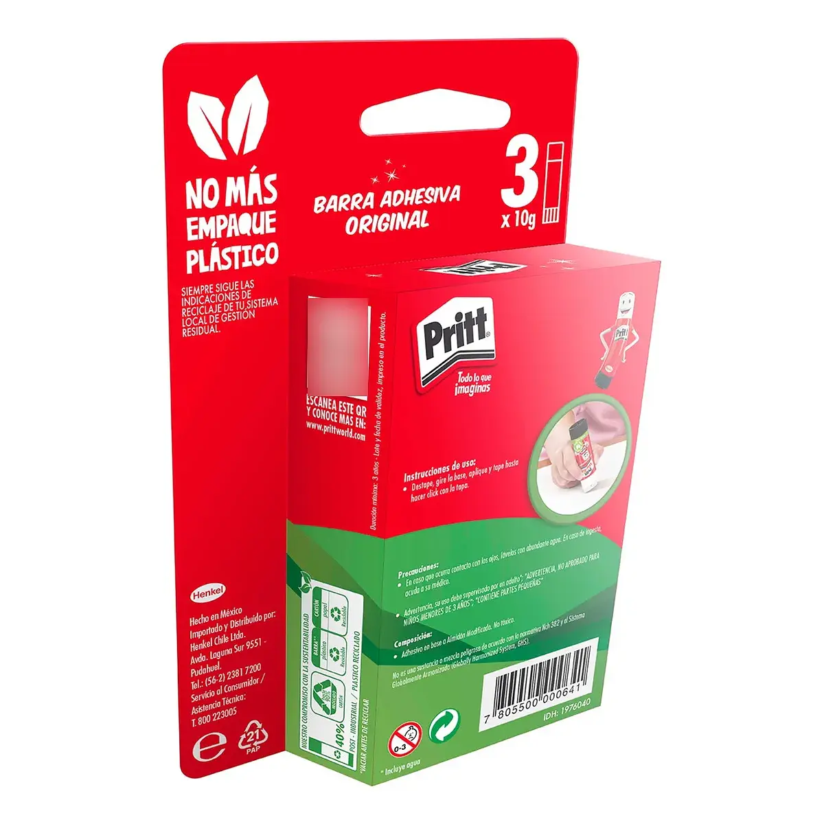 PEGAMENTO ADHESIVO BARRA STICK FIX 10G PRITT 3X10G | ISA TOYS CHILE