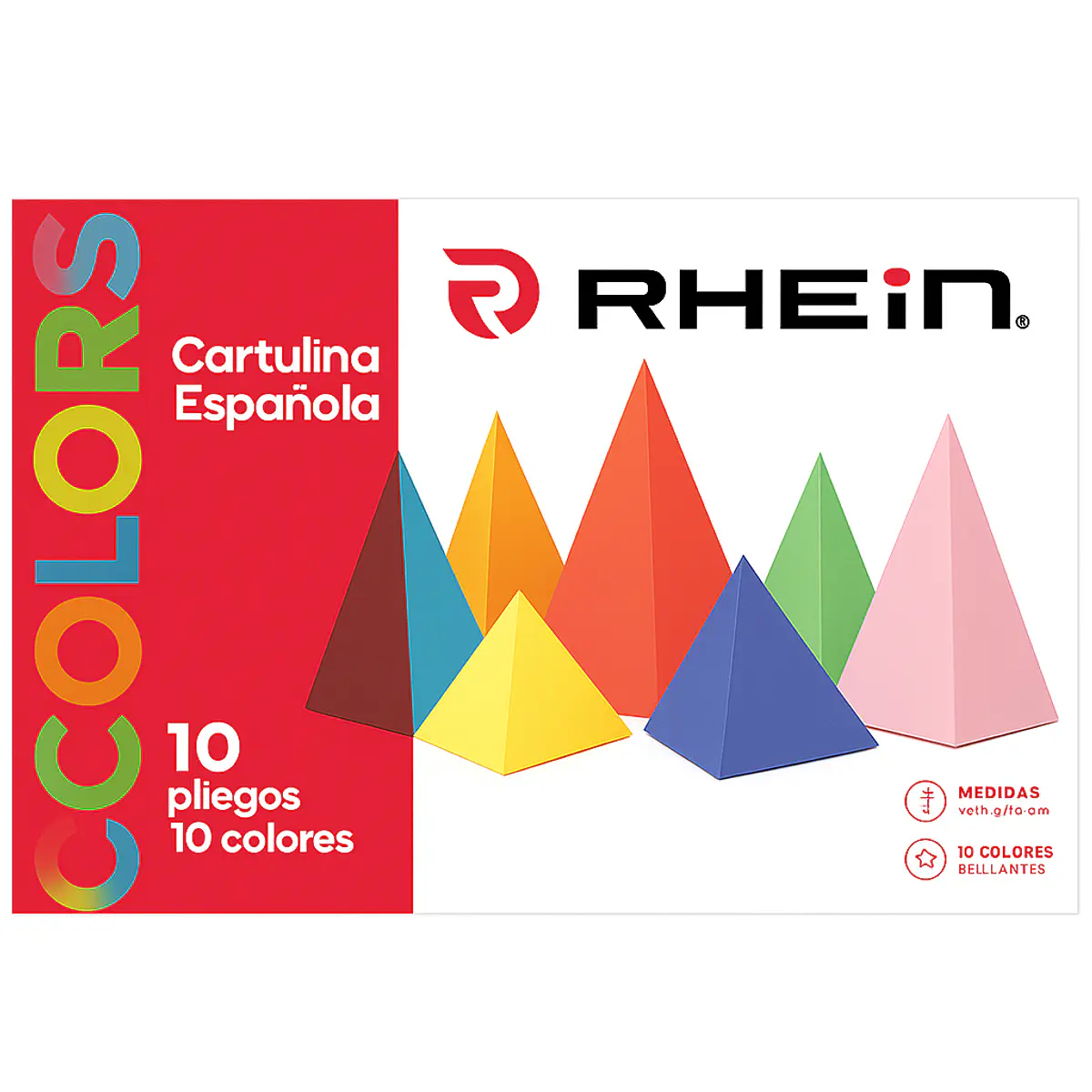 CARPETA CARTULINA ESPAÑOLA 10 PLIEGOS 10 COL RHEIN | ISA TOYS CHILE