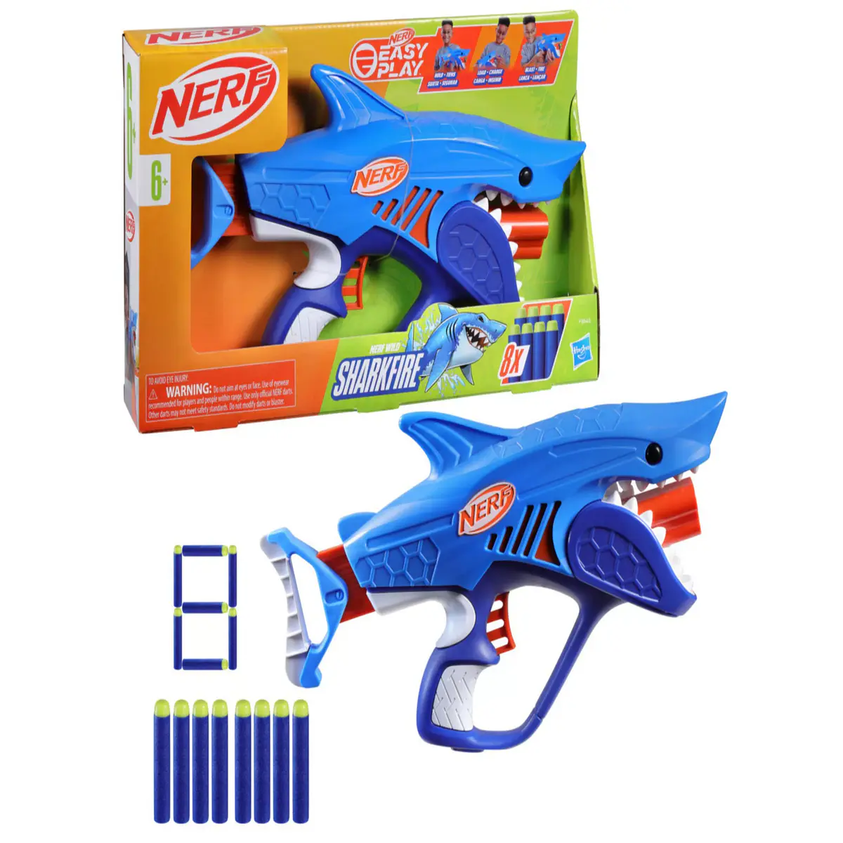 Pistola Nerf Tiburón Sharkfire con 8 Dardos | ISA TOYS CHILE