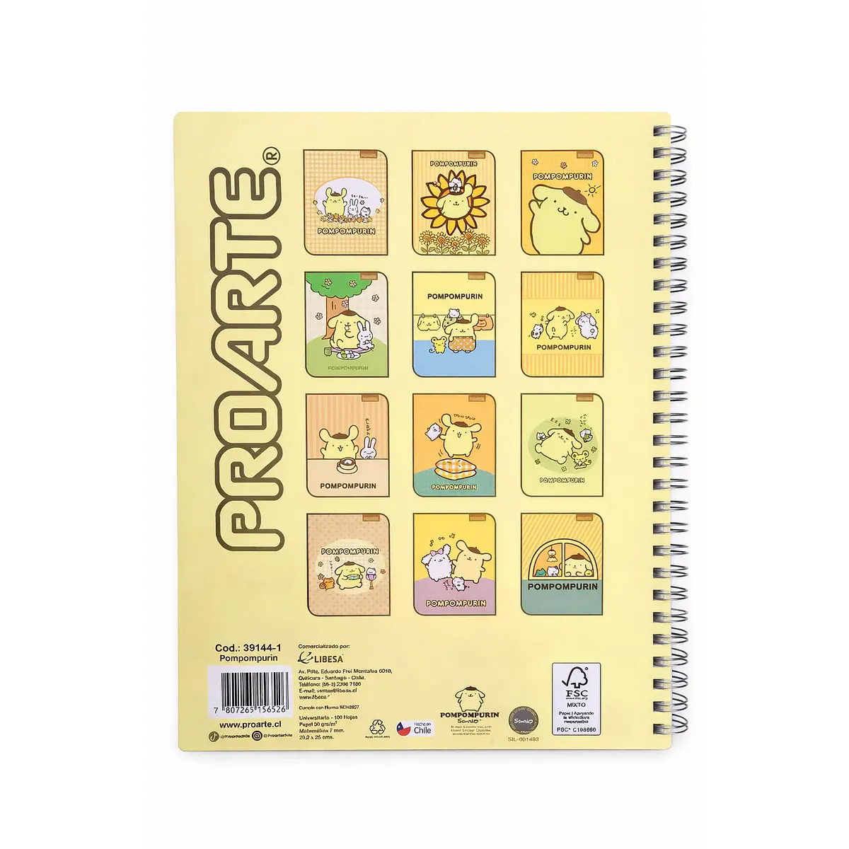 Cuaderno Universitario PomPomPurin 7mm 100 Hojas | ISA TOYS CHILE