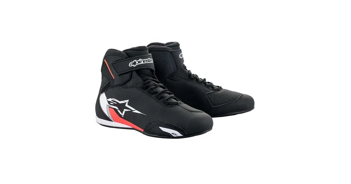 Botin Alpinestars Sektor, Negro/ Blanco/ Rojo Fluor