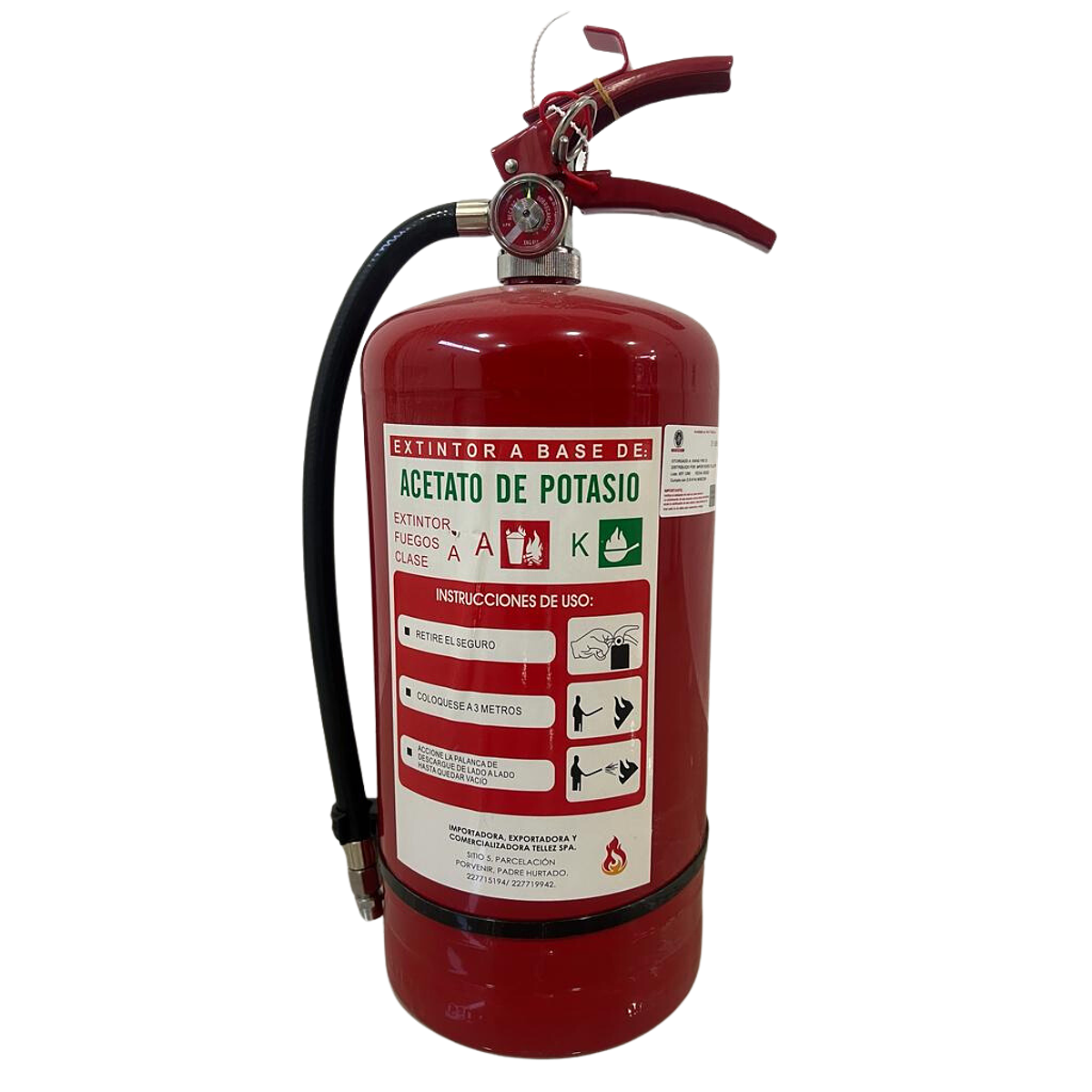 Extintor Clase K Acetato 6 Litros