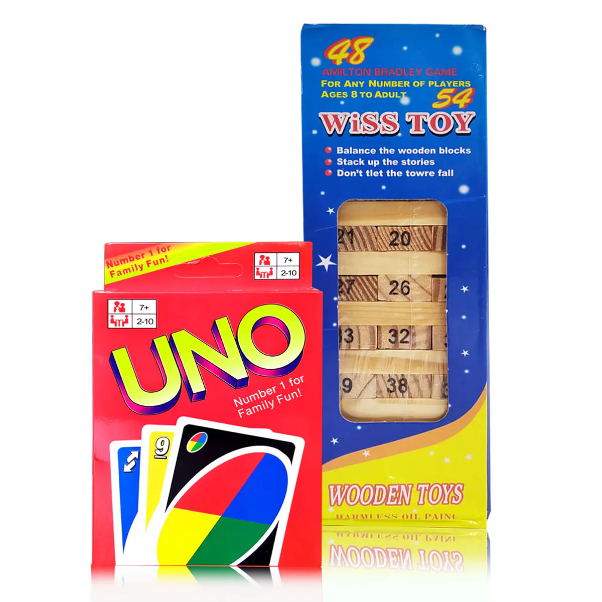 JUEGOS DE MESA JUGUETES DIDACTICOS JENGA CARTAS UNO JUGUETER
