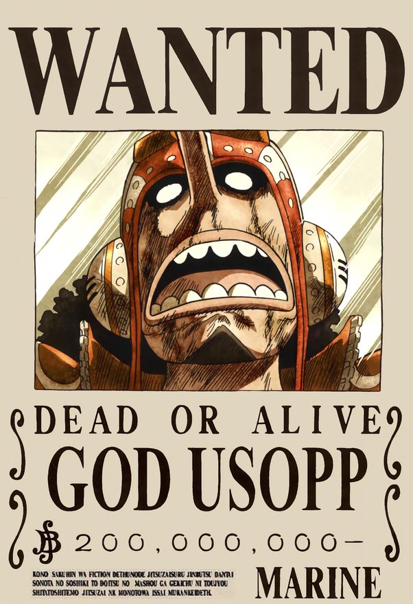 ONE PIECE WANTED POSTER USOPP OFFICIAL