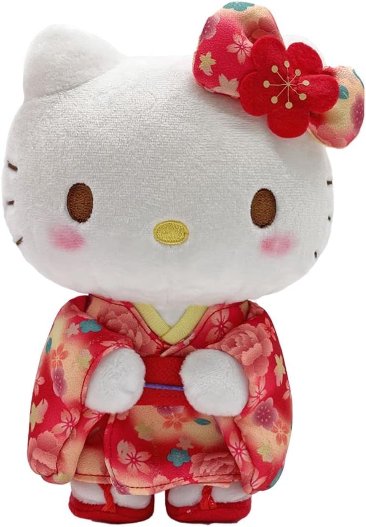 Peluche Hello Kitty Sakura Kimono Red 20.5CM