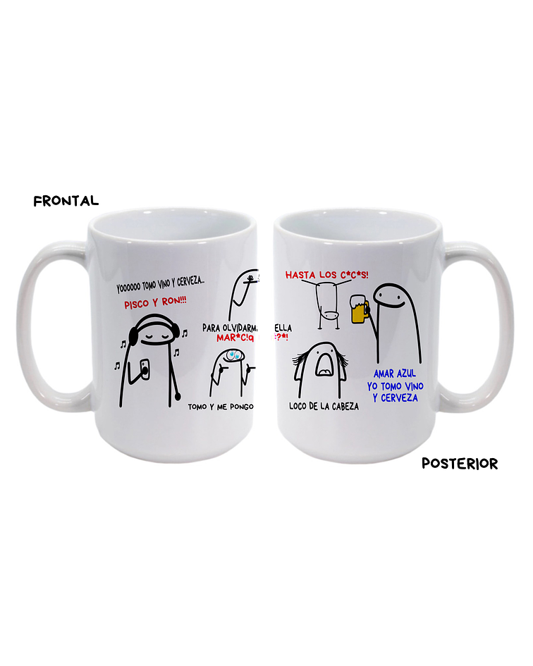 Tazón Amar Azul Yo Tomo Vino y Cerveza Flork