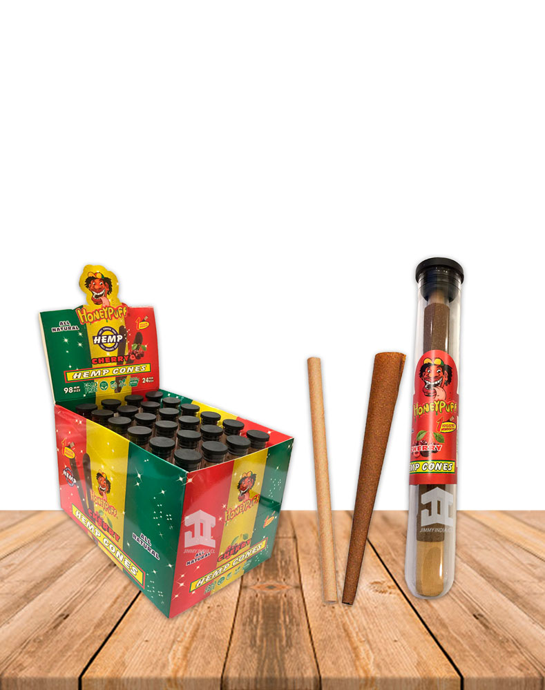 Honey Puff Hemp Cone Cherry Con Punta de Madera