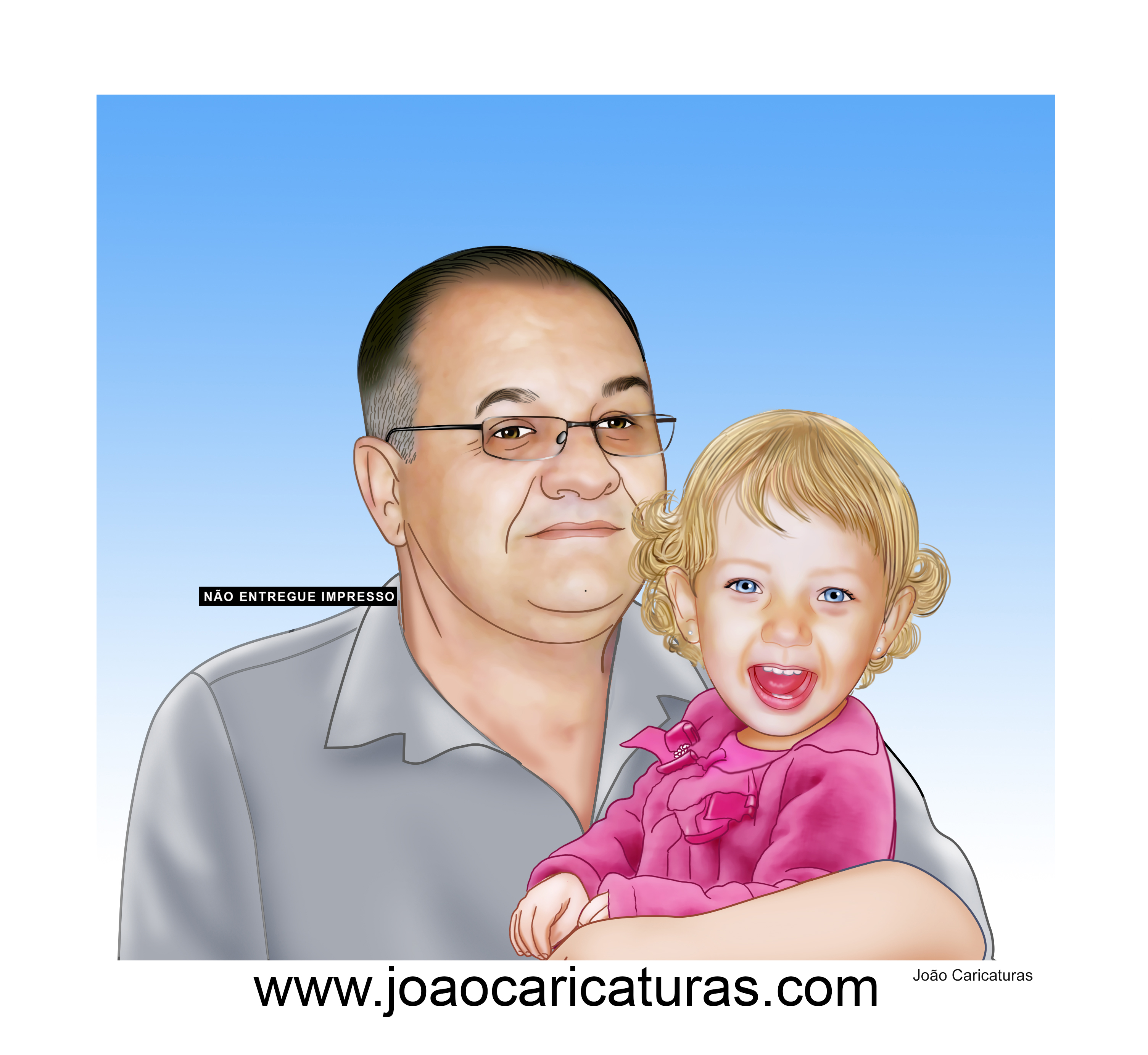 Desenho realista feito montagem de fotos separadas famíl...