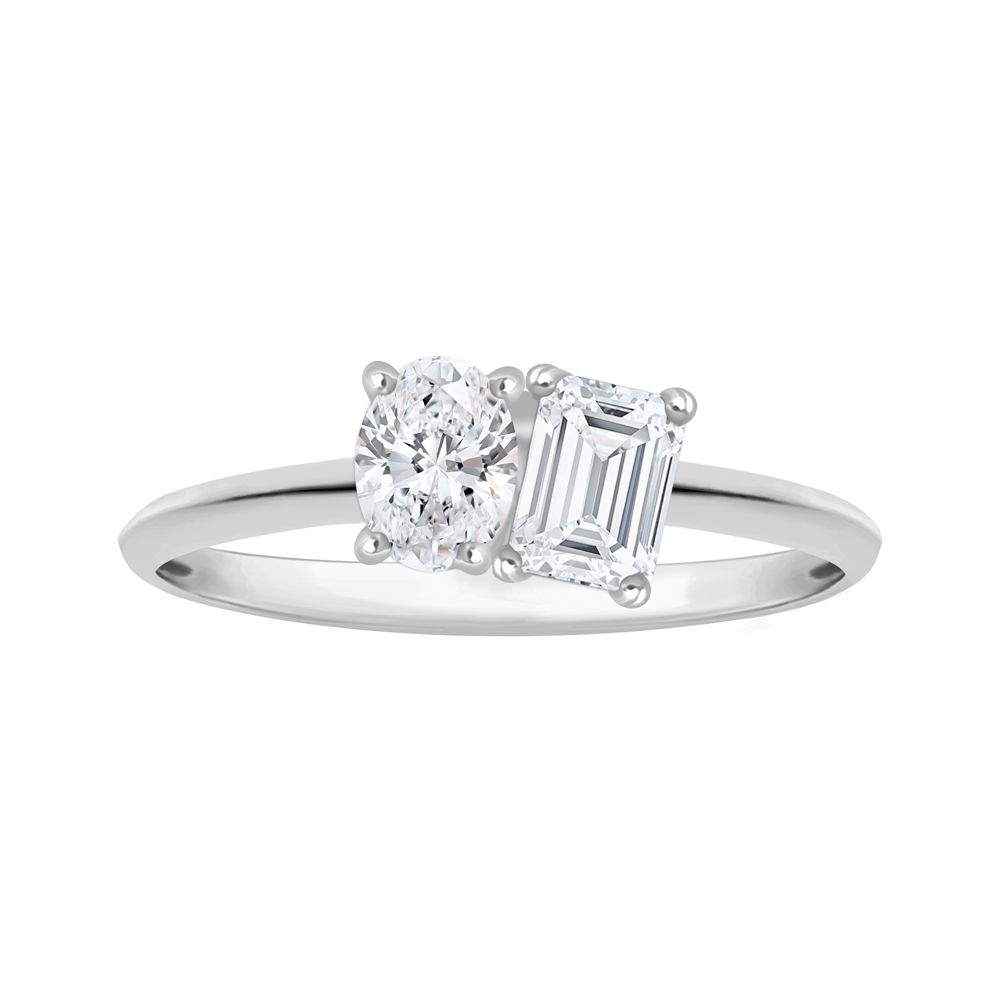Anillo Tú y Yo Diamantes Oro Blanco 18K | Joyería Grimaldi