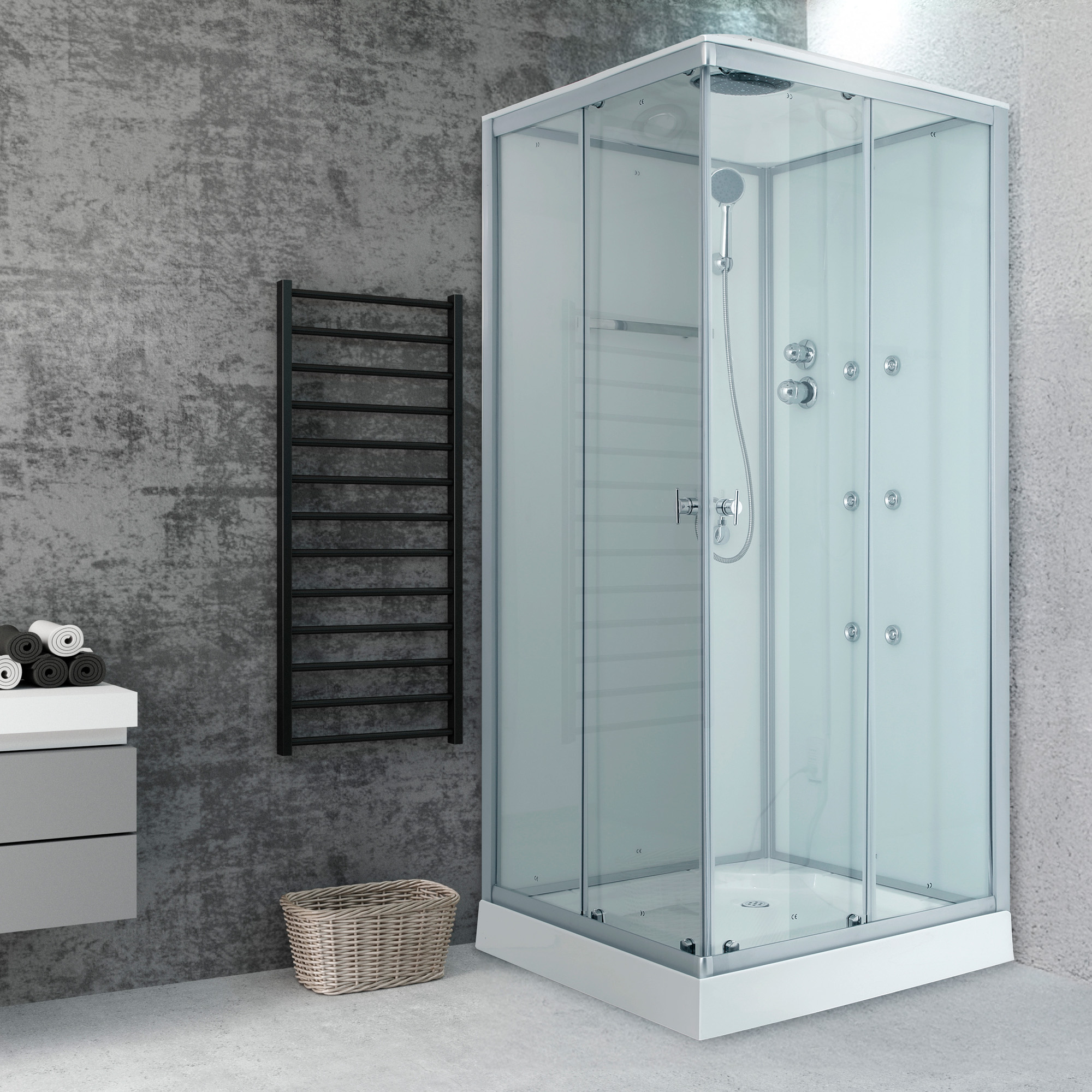 Cabina de Ducha Shower Door 90x90x220 cm Mampara 6mm