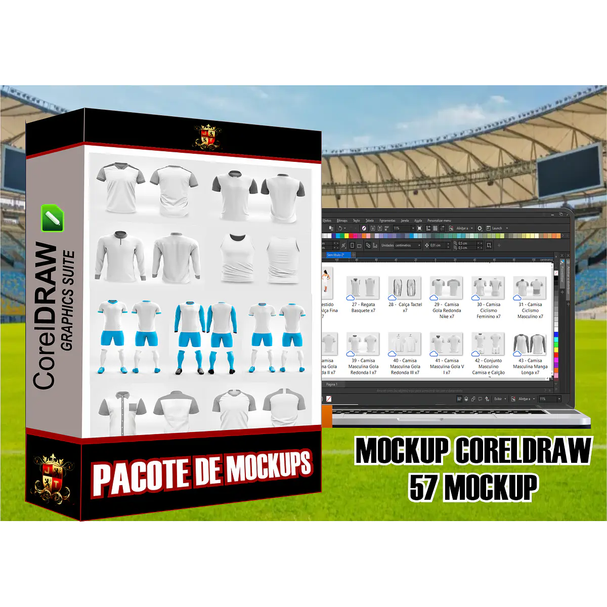 Pacote de Mockups CorelDraw 57 mockups